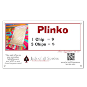Plinko Sign - Rent for $5 - Saves you Time and Money!